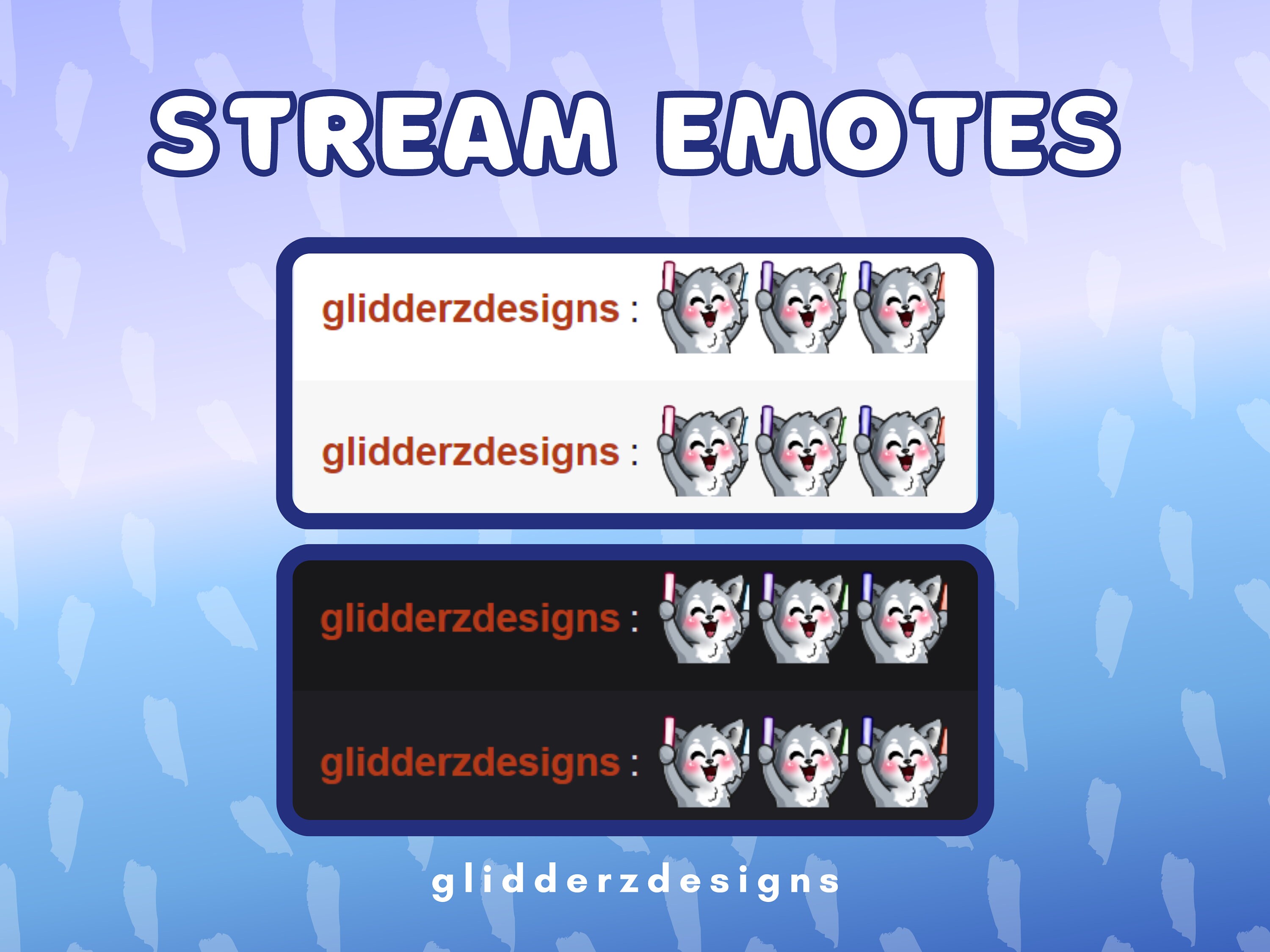 Glow Stick Twitch Emote ANIMATED Gray Wolf Rave Emote Wolf - Etsy Australia