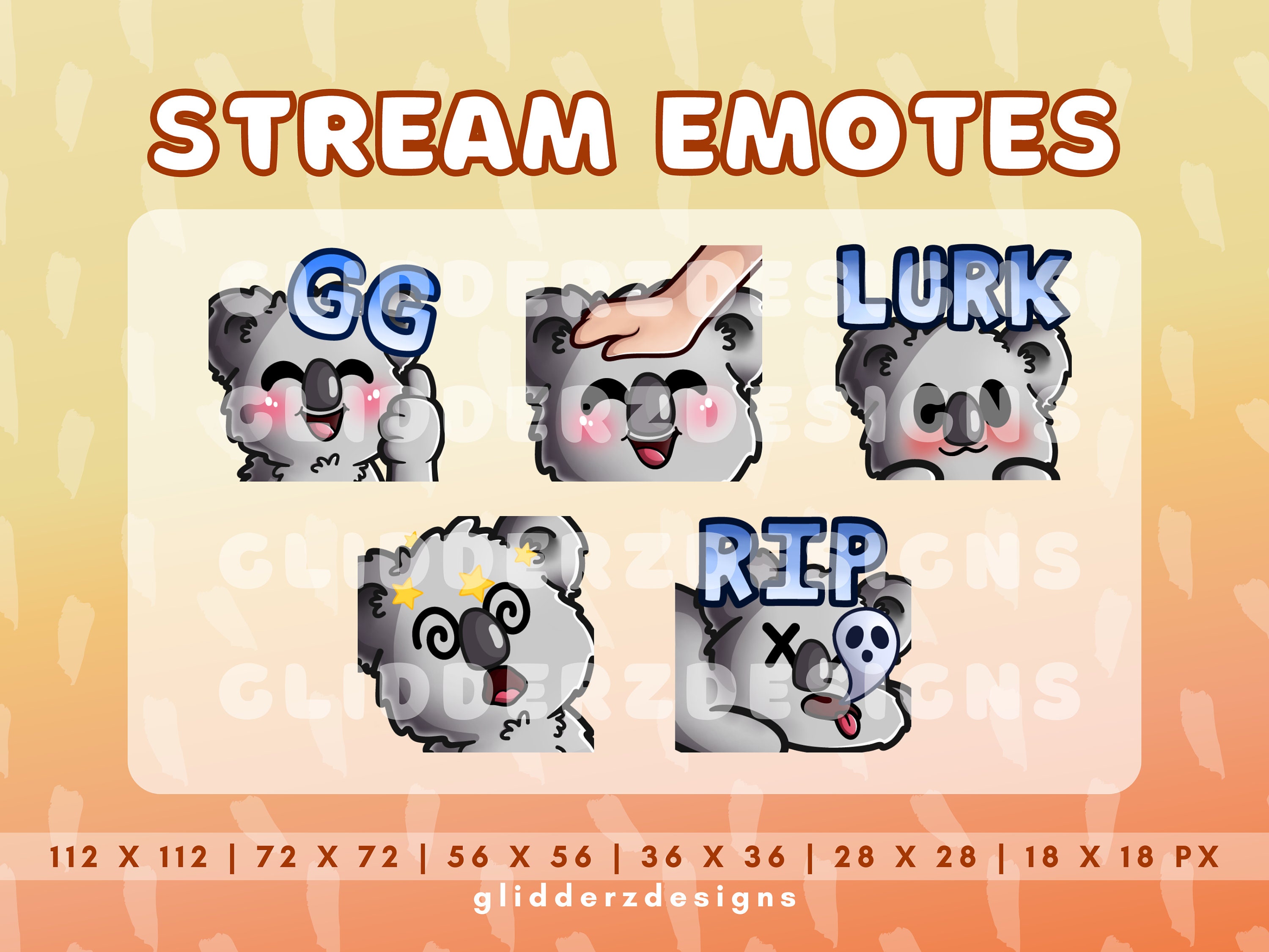 Koala Emotes Twitch JUMBO Pack 1 | 20 Koala Twitch Emotes | Cute Koala ...