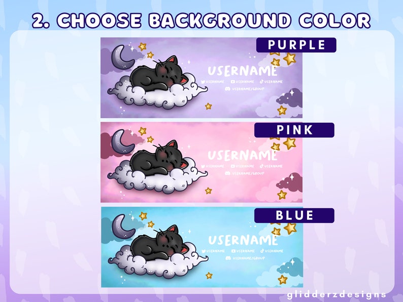 Cat Twitch Banner Customizable Twitch Banner Cute Cat - Etsy