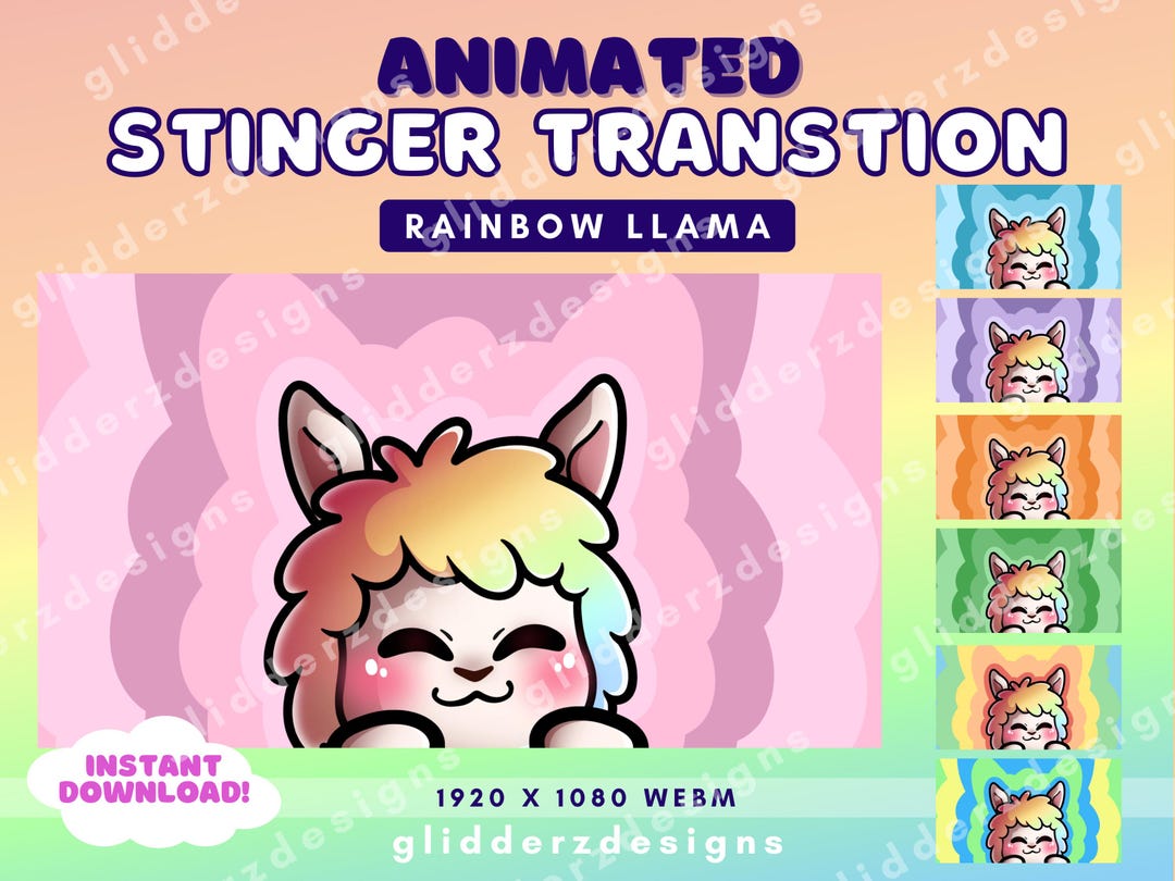Rainbow Llama Stinger Transition Twitch | Rainbow Llama Stream ...