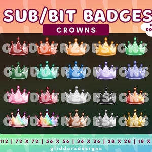 Crown Sub Badges Twitch | Crown Twitch Badges | 20 Crown Twitch Emotes ...