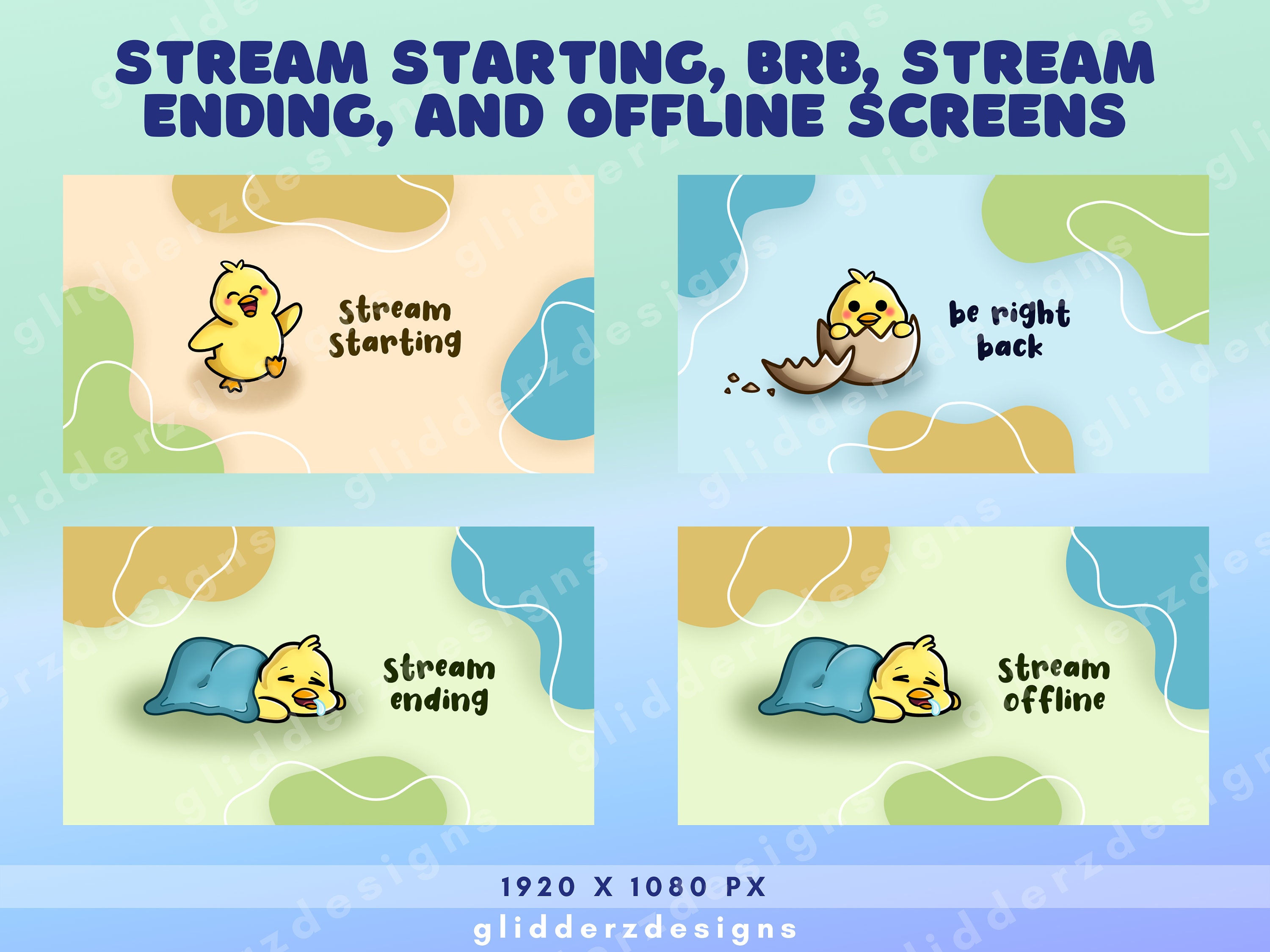 Chick Overlays Twitch ANIMATED Animated Twitch Chick Overlay - Etsy