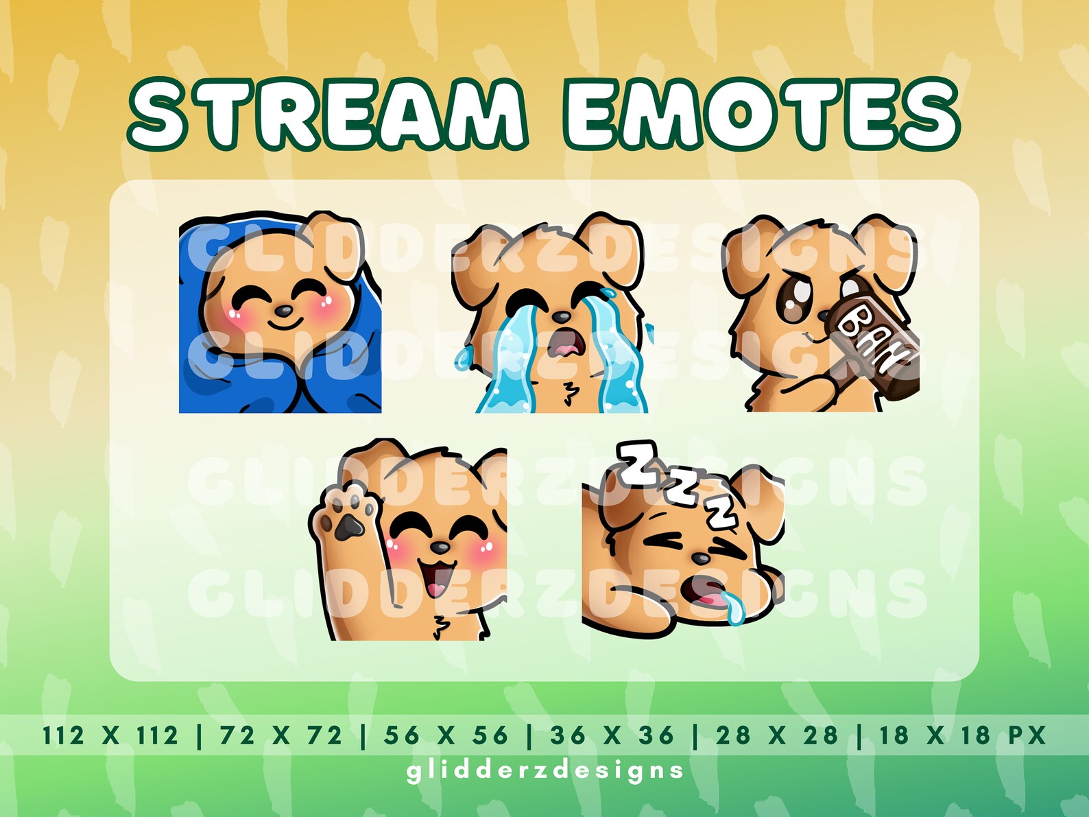 Golden Retriever Emote Jumbo Pack 1 20 Tan Dog Twitch Emotes - Etsy