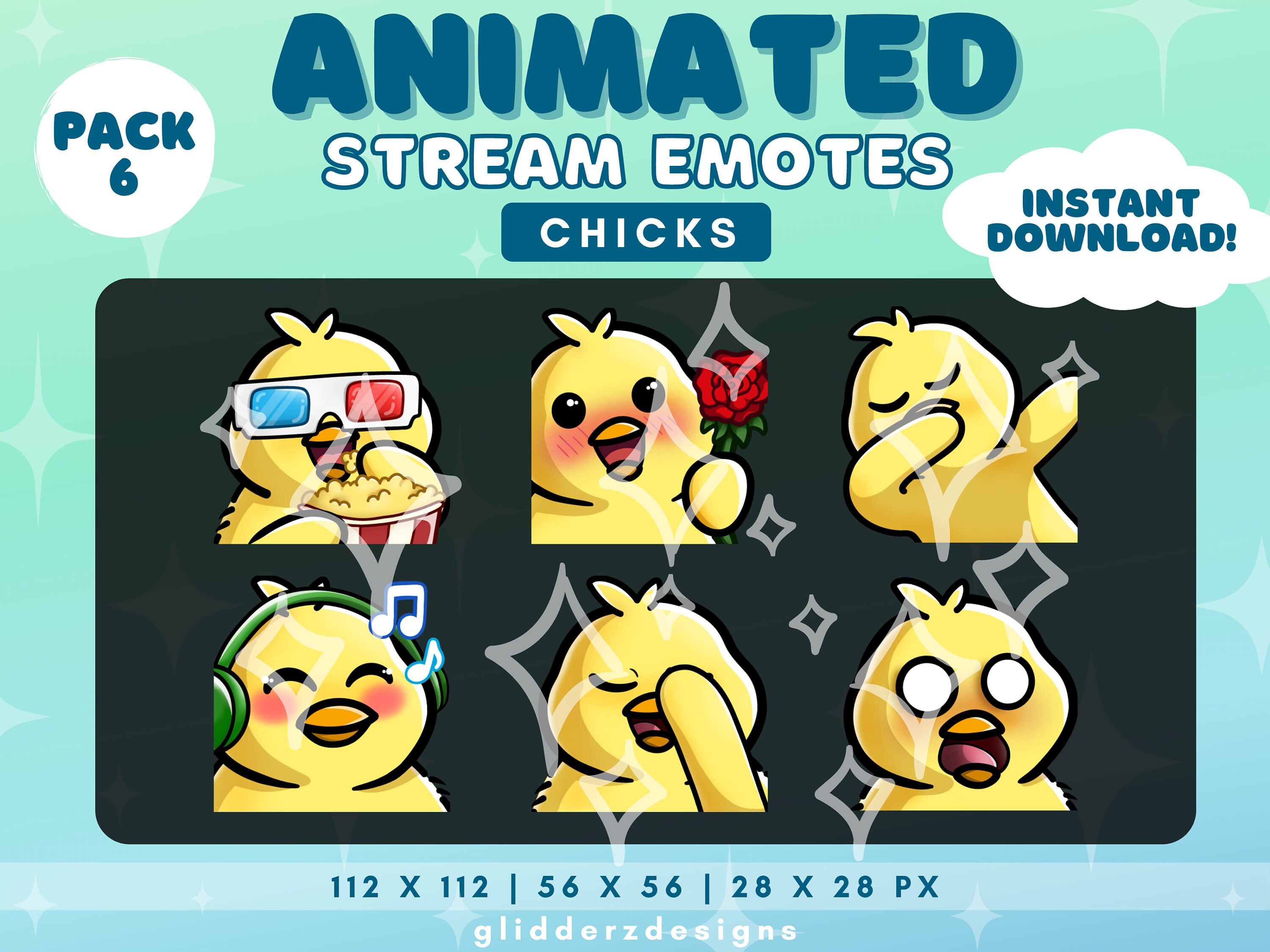 Chick Twitch ANIMATED Emotes Chick Animated Twitch Emotes - Etsy