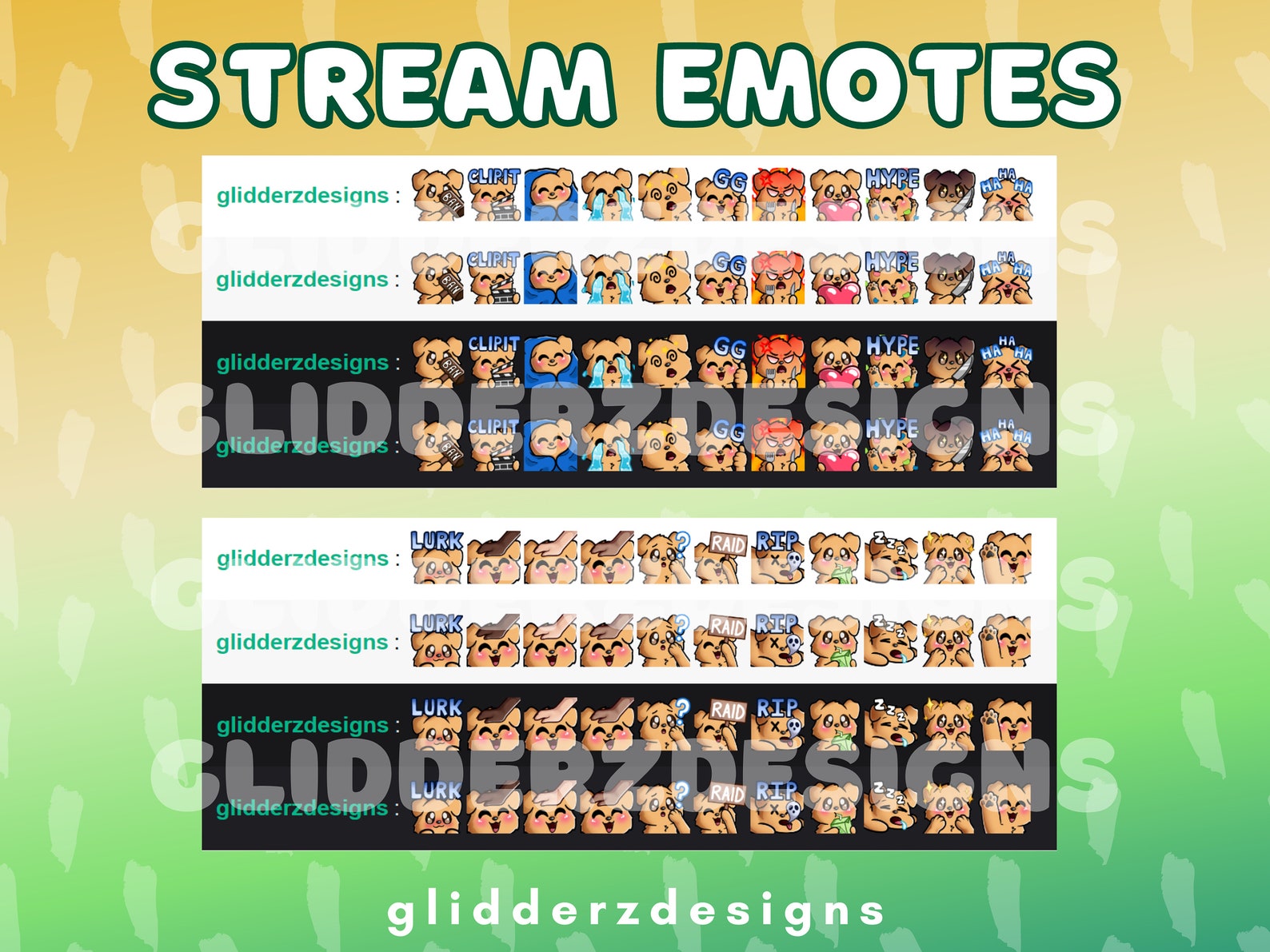 Golden Retriever ANIMATED Emotes Jumbo Pack 1 | 20 Dog Twitch Emotes ...