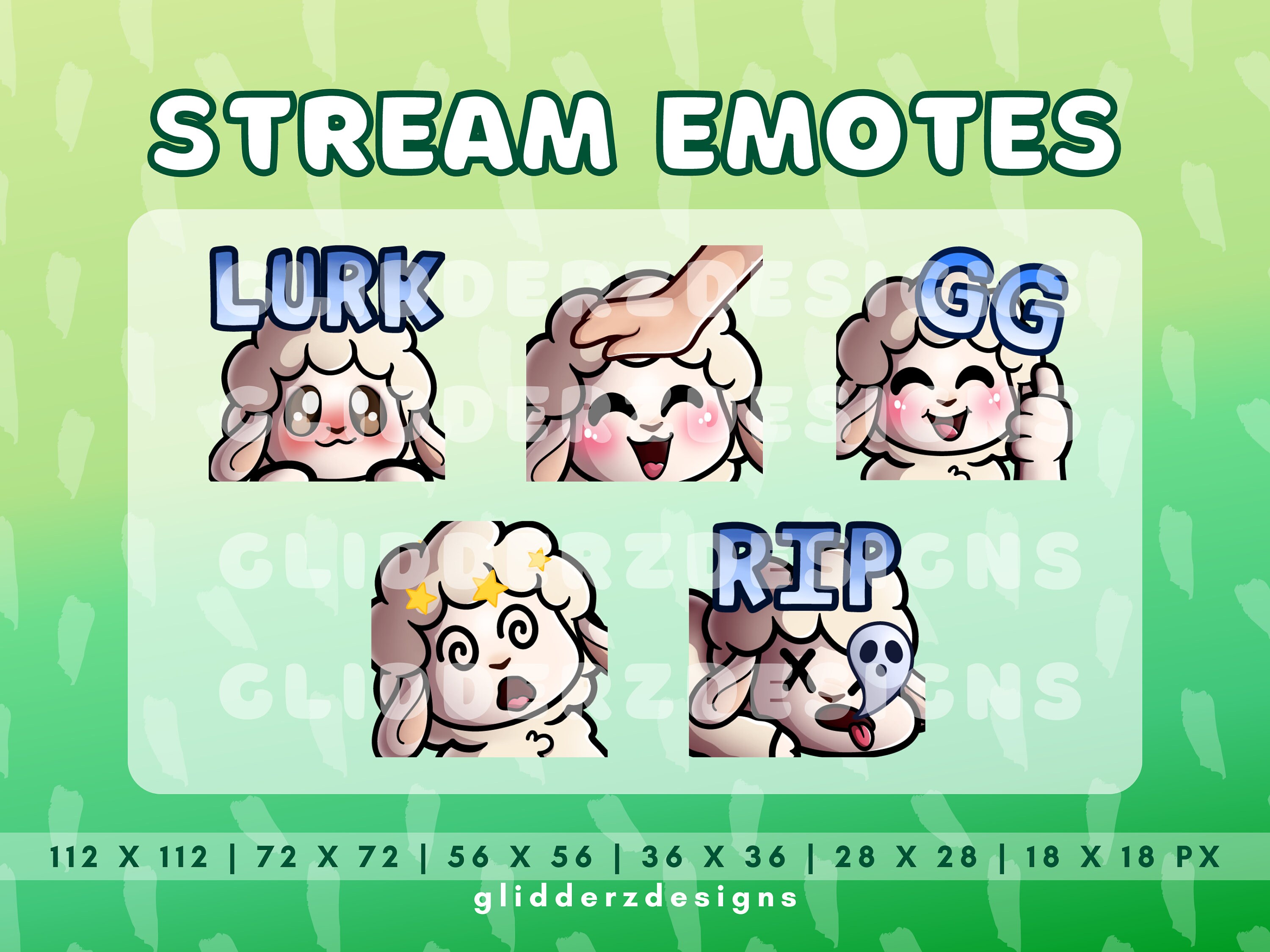 White Sheep Twitch Emote Jumbo Pack 1 | 20 White Sheep Emotes | Cute ...