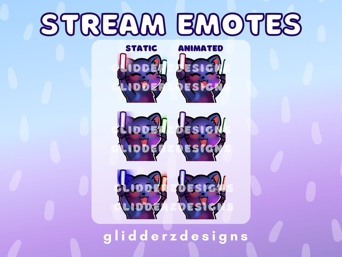 Galaxy Cat ANIMATED Emotes Jumbo Pack 2 | 24 Static AND Animated Cat ...