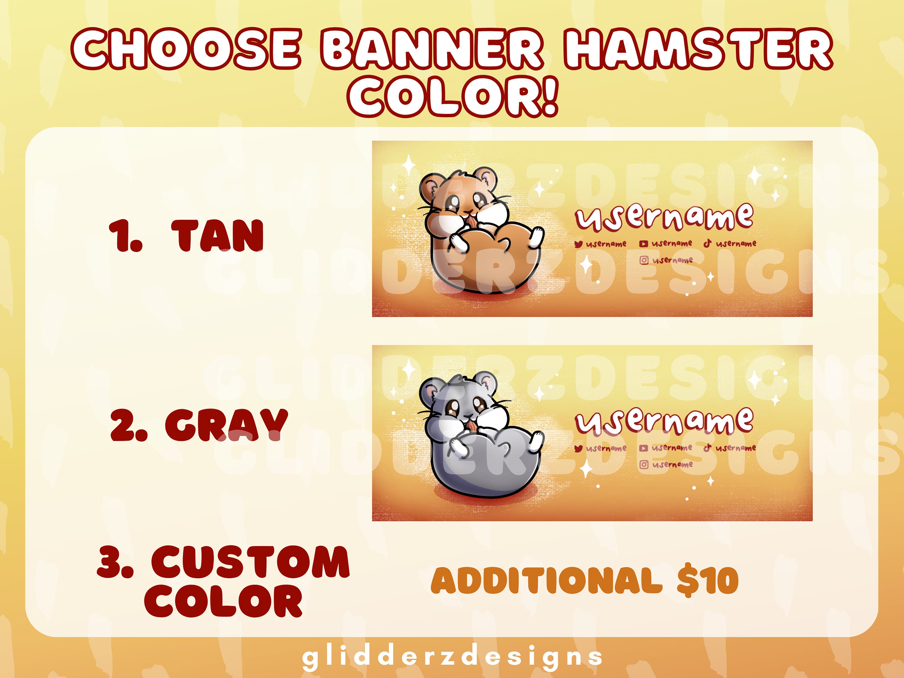 Hamster Twitch Banner | Customizable Twitch Banner | Cute Hamster ...
