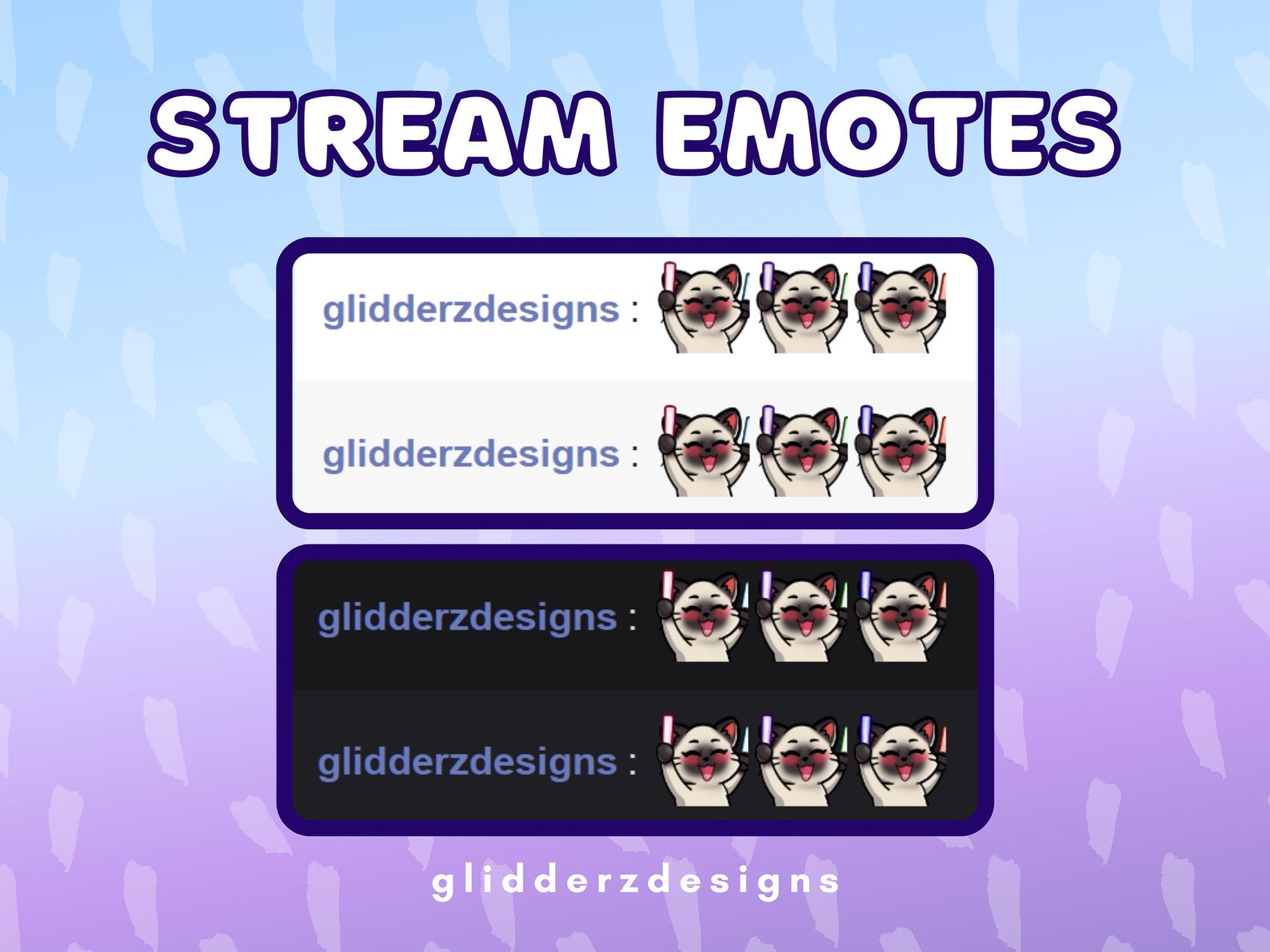 Glow Stick Animated Emote Siamese Cat Rave Animated Twitch - Etsy UK