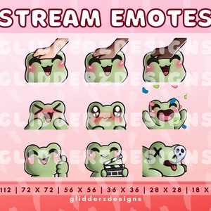 Frog ANIMATED Emotes Jumbo Pack 1 | 20 Frog Twitch Emotes | 20 Static ...