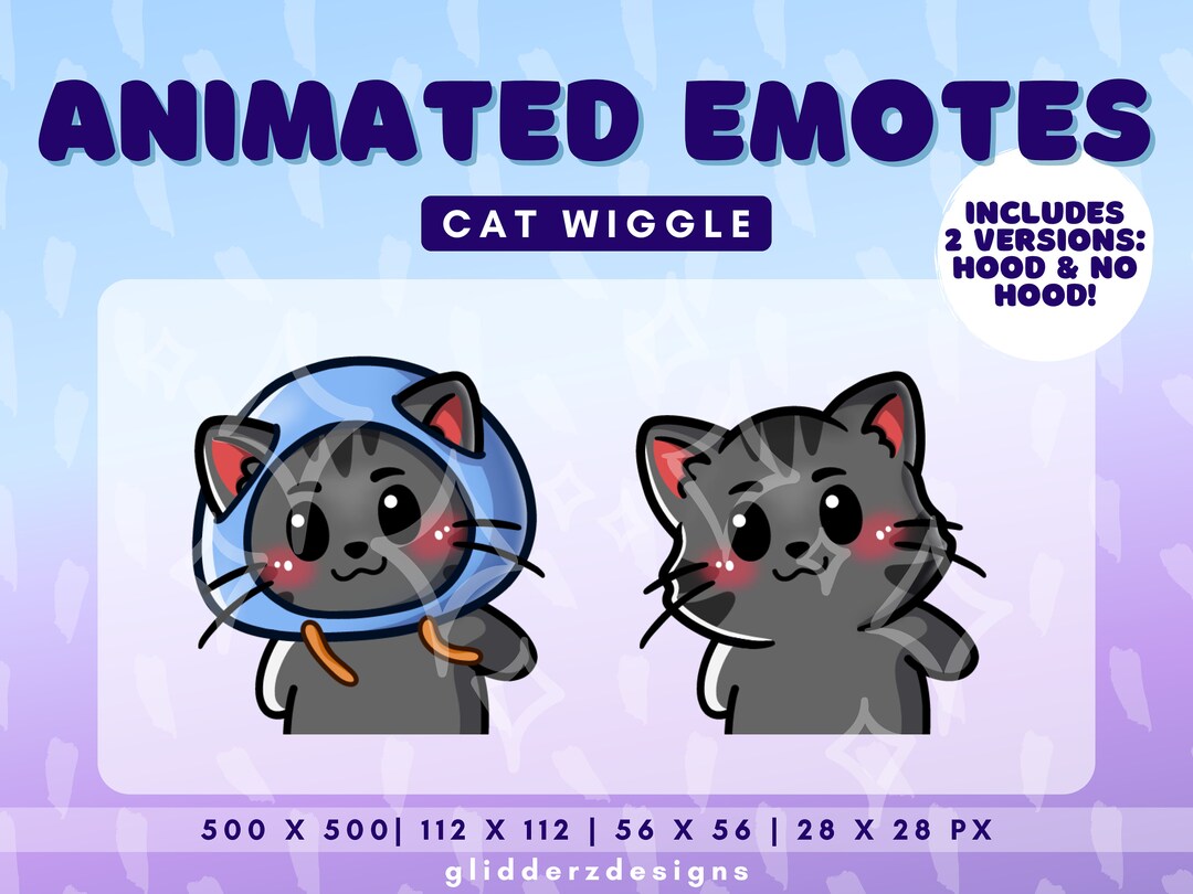 Cat Wiggle Twitch Emote | Gray Cat Wiggle Animated Emote | Wiggle Cat ...