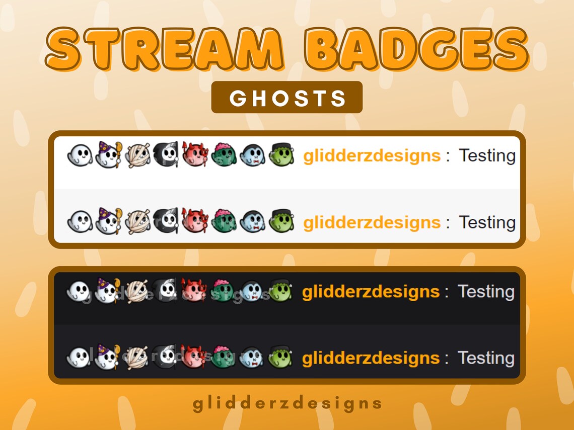 Ghost Sub Badges Twitch | Ghost Twitch Badges | Cute Ghost Badges and ...