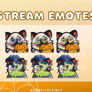 Siamese Cat Halloween Emote Pack | Halloween Cat Emotes | 8 Halloween ...