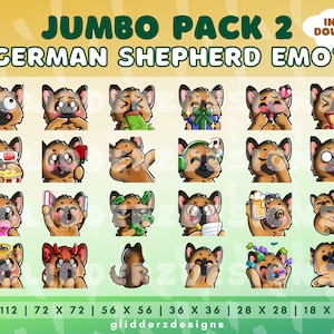 German Shepherd Twitch Emote Jumbo Pack 2 | 24 German Shepherd Emotes ...