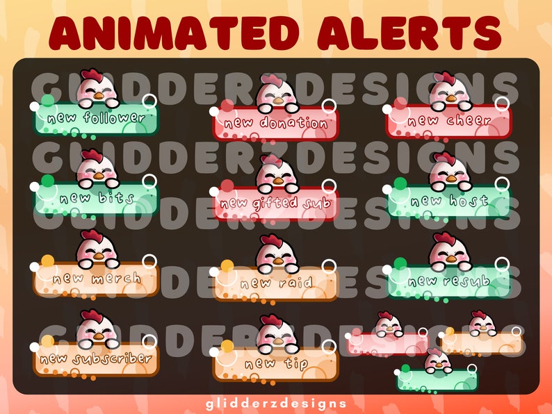Chicken ANIMATED Twitch Alerts | Chicken Twitch Alerts Animated ...