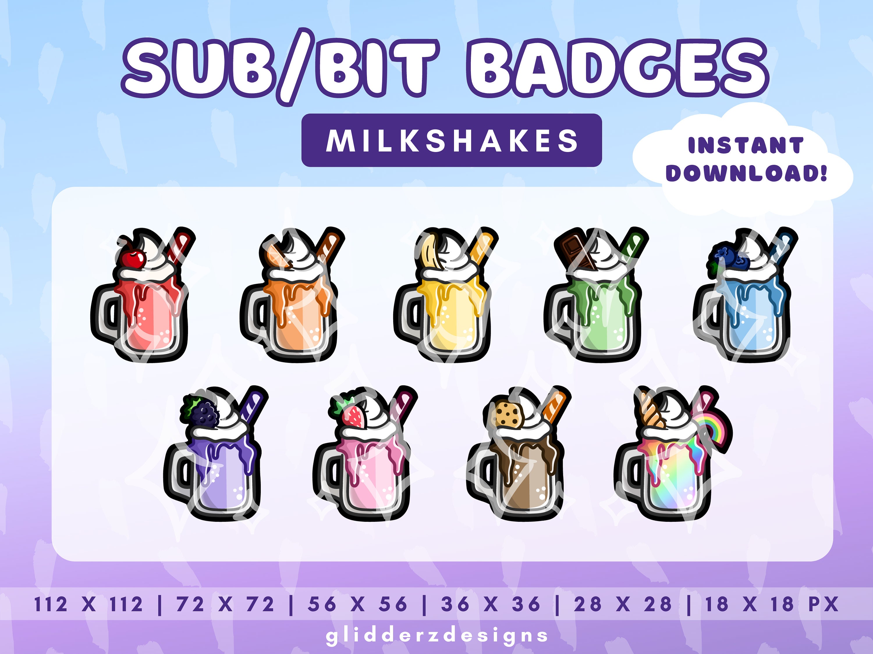 Milkshake Twitch Badge Twitch Drink Bits Badges Ice Cream - Etsy