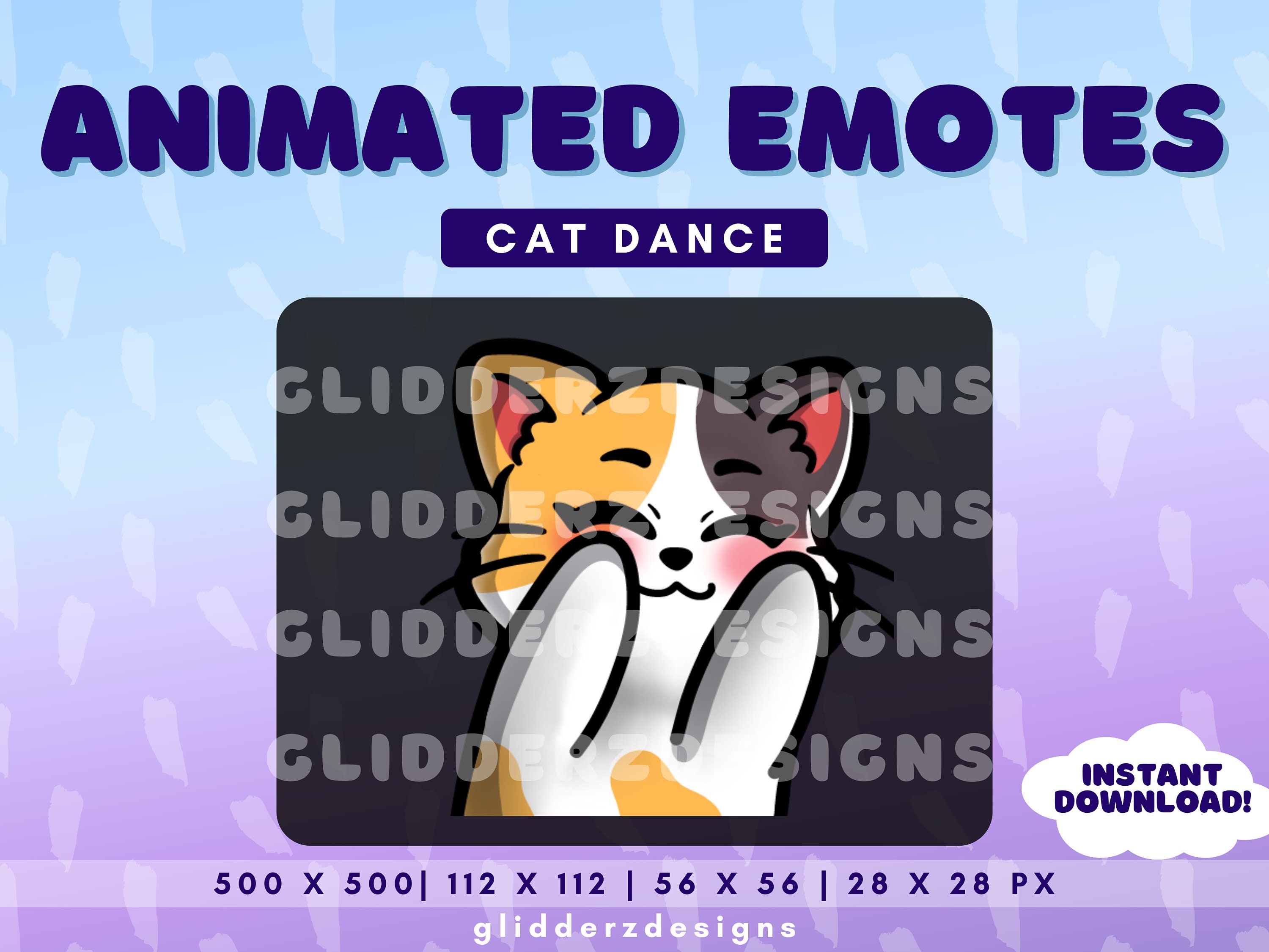 Calico Cat Dance Animated Emote Twitch Cat Animated Dance - Etsy