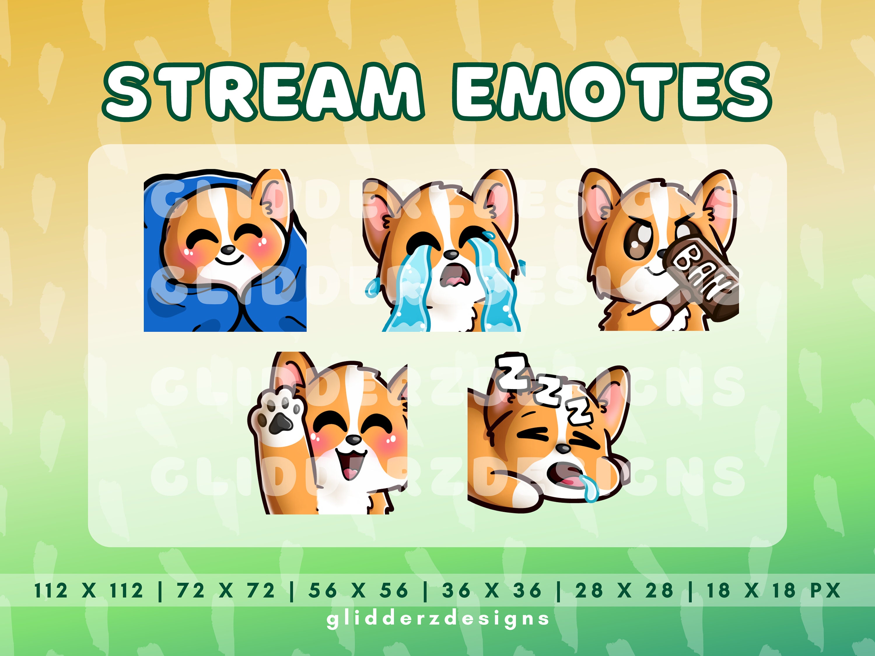 Corgi Emote Jumbo Pack 1 | 20 Corgi Twitch Emotes | Cute Puppy Emotes ...