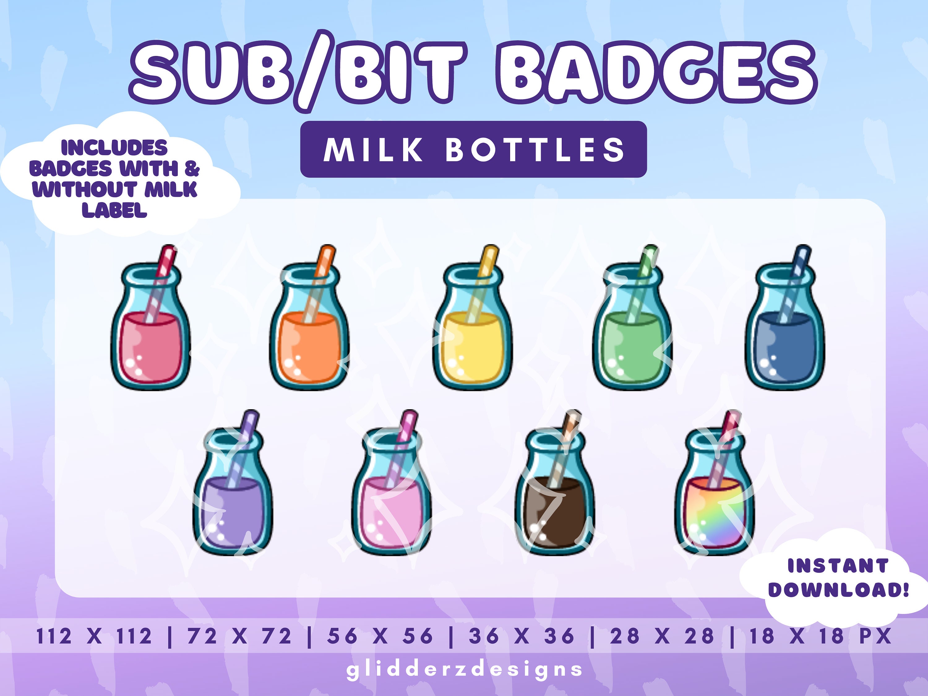 Milk Twitch Sub Badges Milk Carton Sub Badge Drink Twitch - Etsy
