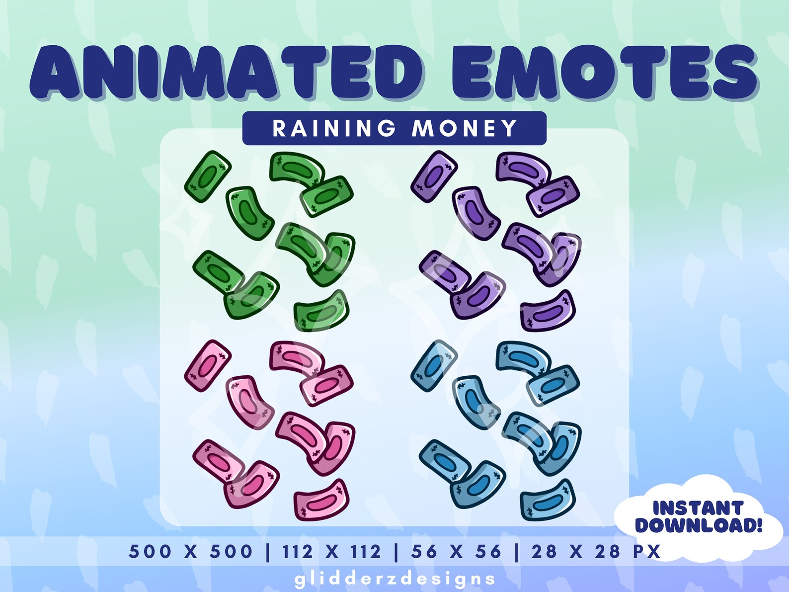 Raining Money ANIMATED Emote and Alerts | Money Animated Twitch Emote ...