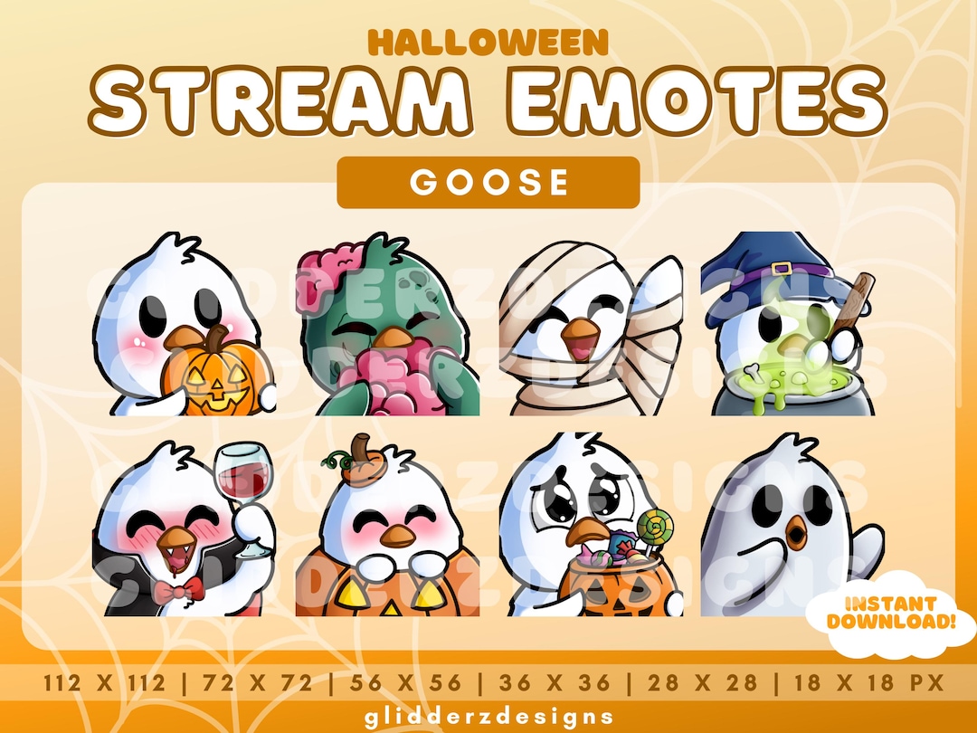 Goose Halloween Twitch Emote Pack | Halloween Goose Emotes | 8 ...
