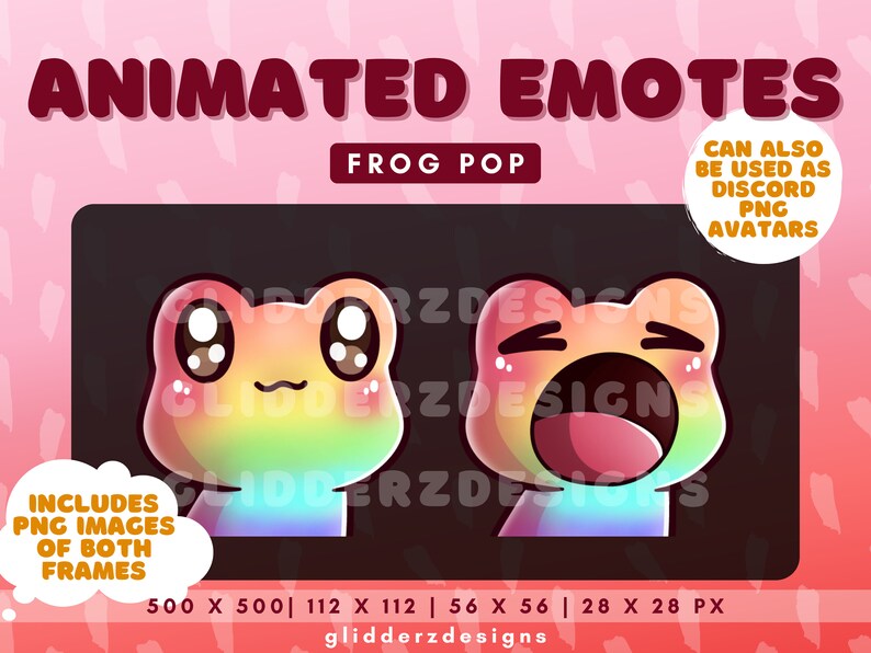 Rainbow Frog Pop Animated Emote | Pop Twitch Emote | Pop Cat Emote ...