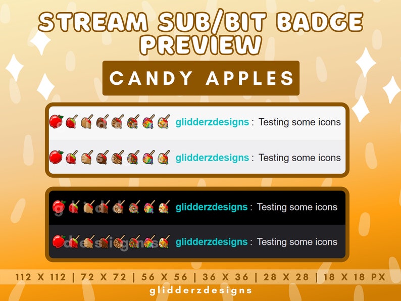 Candy Apple Sub Badges Twitch | Halloween Twitch Badges | Twitch ...