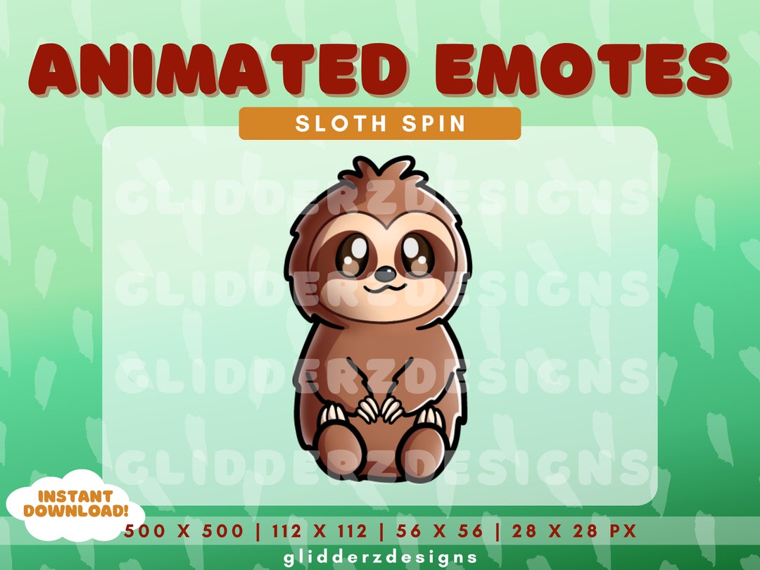 Sloth Spin Animated Emote | Spinning Emote Twitch | Cute Sloth Twitch ...