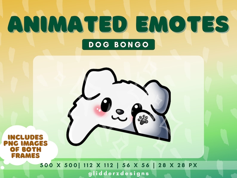 White Dog Bongo Animated Emote White Dog Bongo Emote - Etsy
