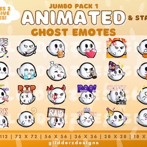 ANIMATED Ghost Emotes JUMBO Pack 1 | 24 Static AND Animated Ghost ...