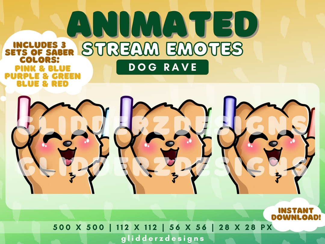 Golden Retriever Rave Emote Animated | Tan Dog Rave Animated Twitch ...