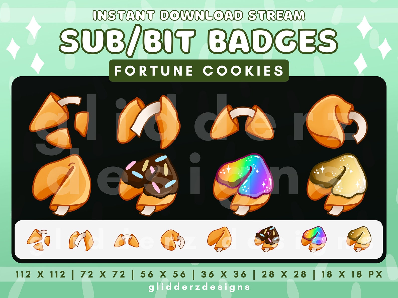 Cookie Twitch Sub Badge | Fortune Cookie Stream Badge | Twitch Fortune ...