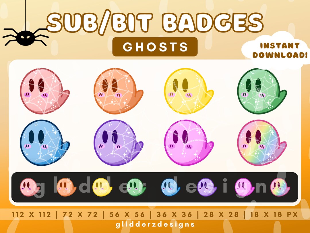 Ghost Sub Badge Twitch | Halloween Sub Badges Twitch | Spooky Twitch ...