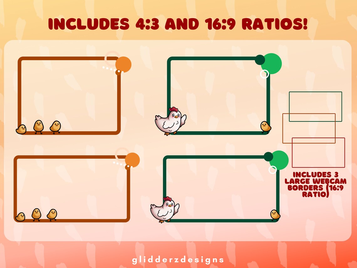 Chicken Animated Overlay | Chicken Twitch Overlay | Chick Twitch ...