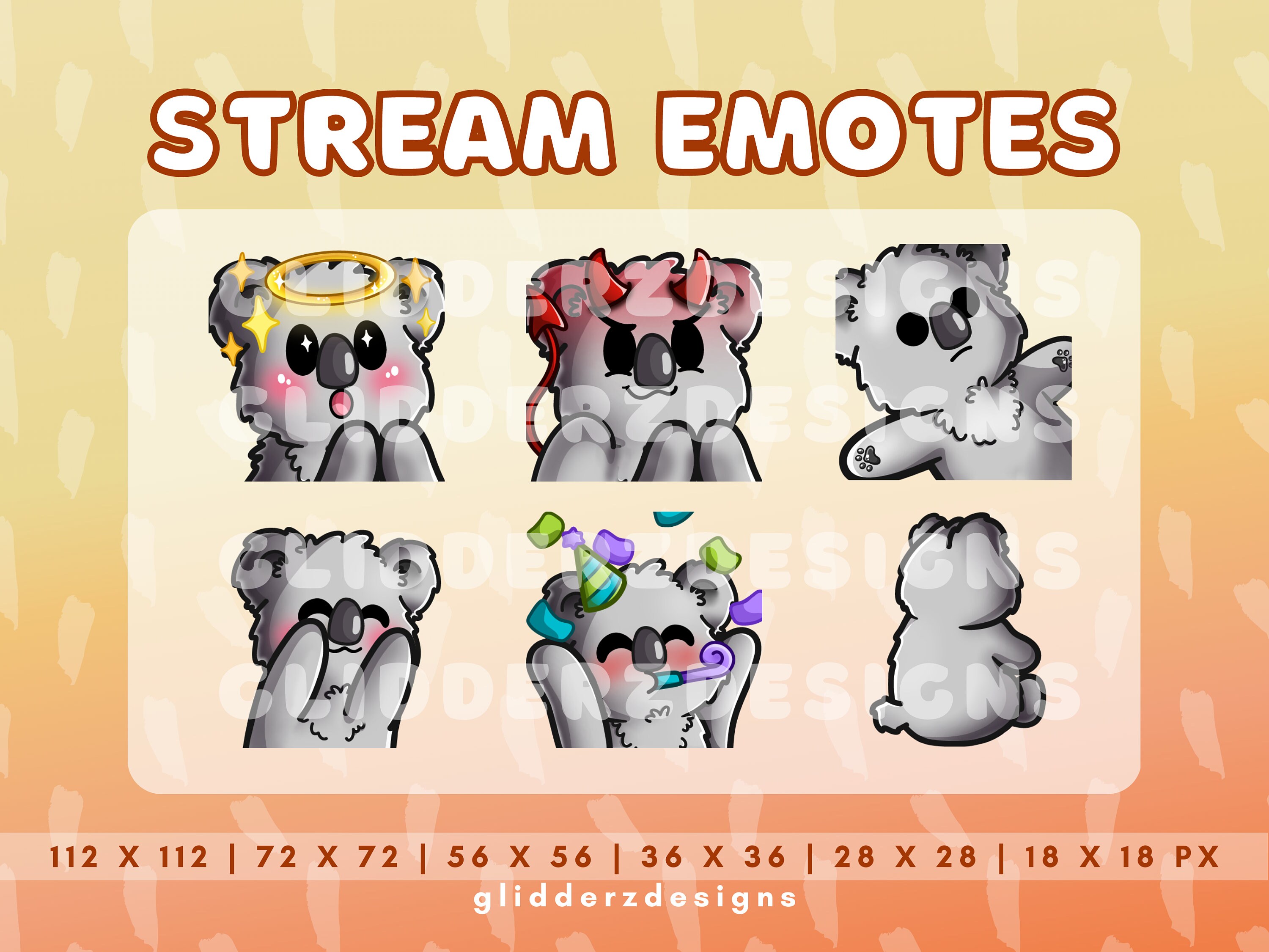 Koala Twitch Emote Jumbo Pack 2 | Koala Emotes | 24 Koala Emotes for ...