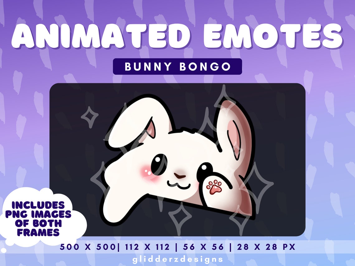 White Bunny Bongo Emote Animated Bunny Bongo Animated Emote - Etsy