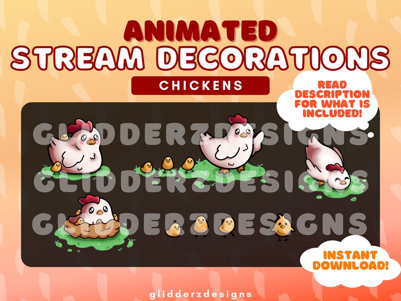 Chicken Animated Stream Decoration and Alerts | Chicken Animated Alerts ...