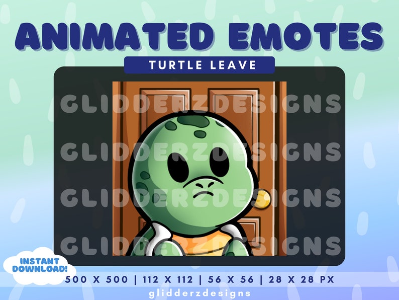 Turtle Leave Animated Emote | Leave Twitch Emote | Cute Turtle Emotes ...