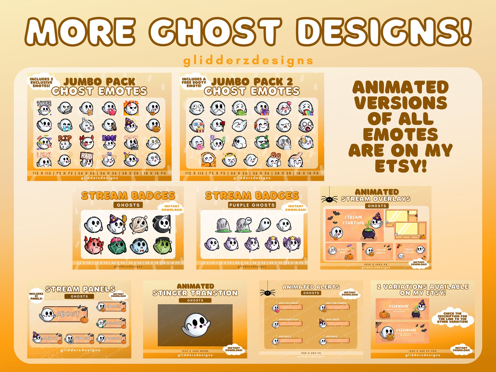 Halloween Twitch Panels Cute Ghost Twitch Panels Twitch - Etsy