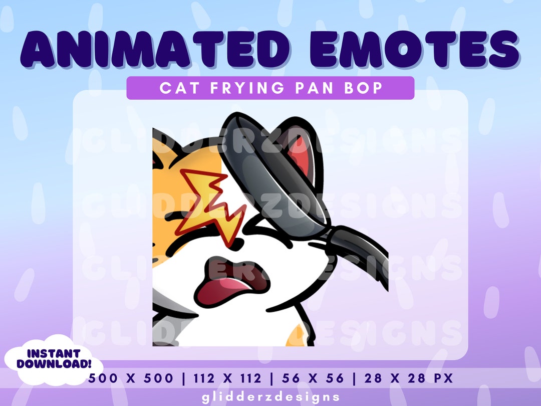 Calico Cat Bop Animated Emote | Frying Pan Emote Twitch | Cute Cat ...