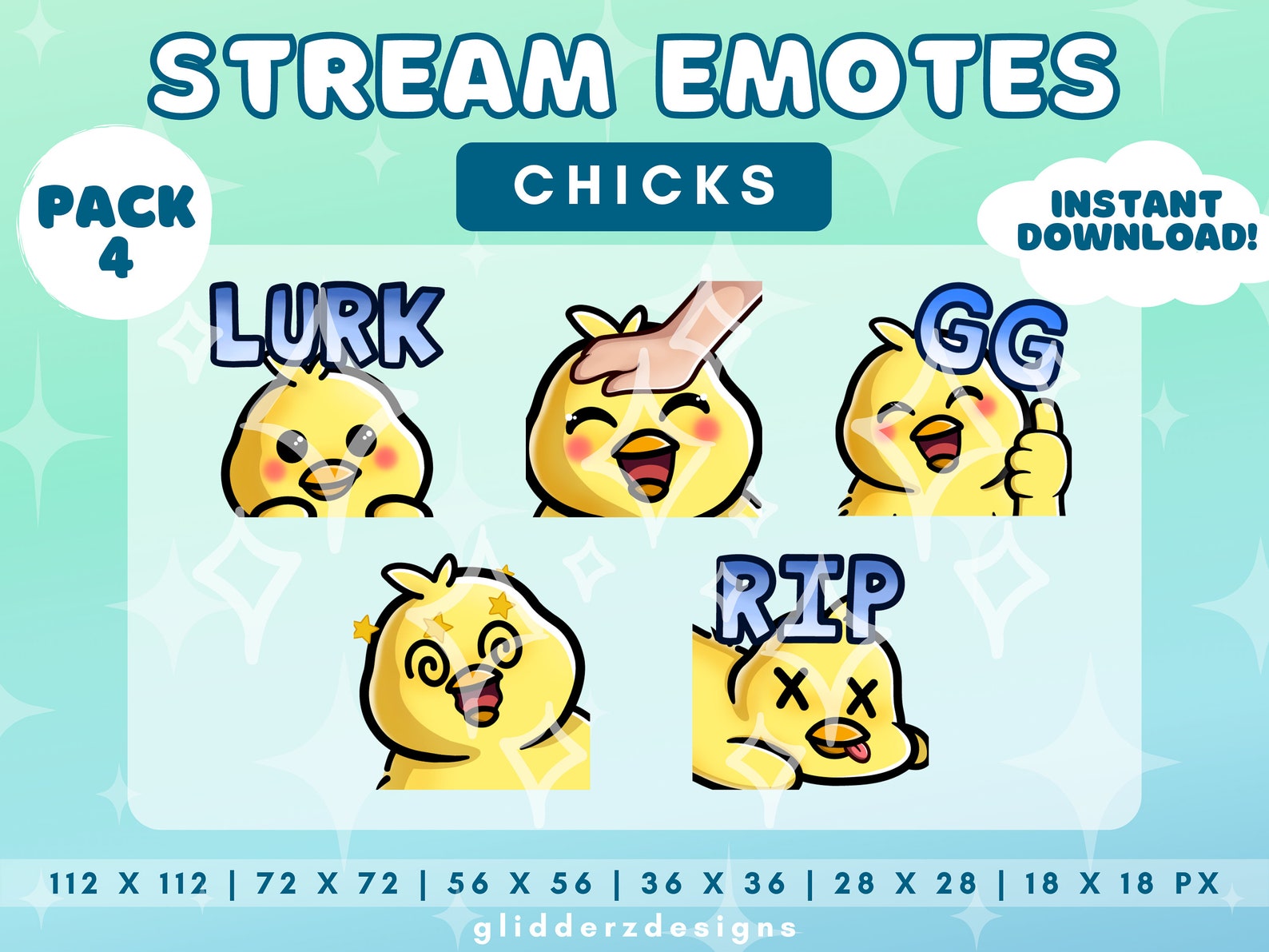 Chick Emotes Twitch JUMBO Pack 1 20 Chick Twitch Emotes - Etsy