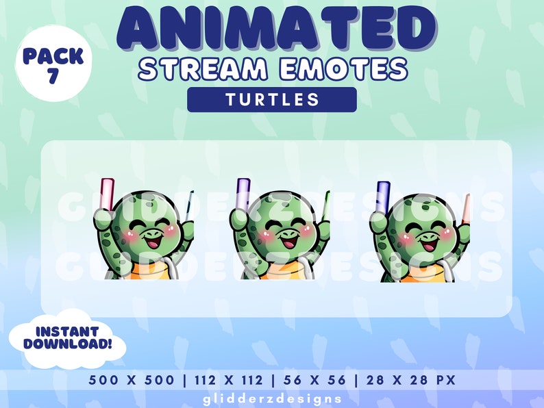 Turtle Animated Emotes Pack 7 | Turtle Twitch Emote Animated | Turtle ...