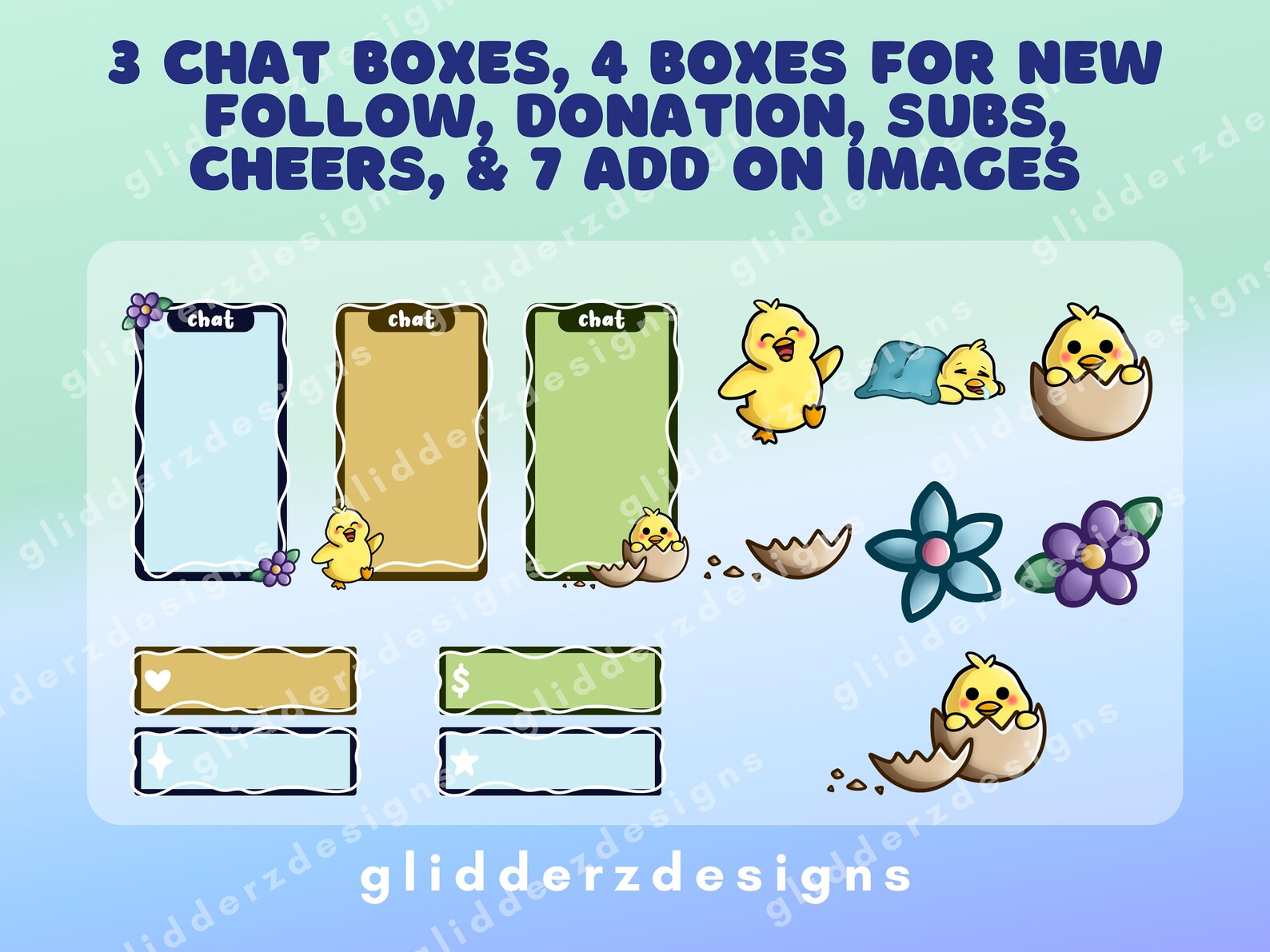 Chick Overlays Twitch ANIMATED | Animated Twitch Chick Overlay | Spring ...