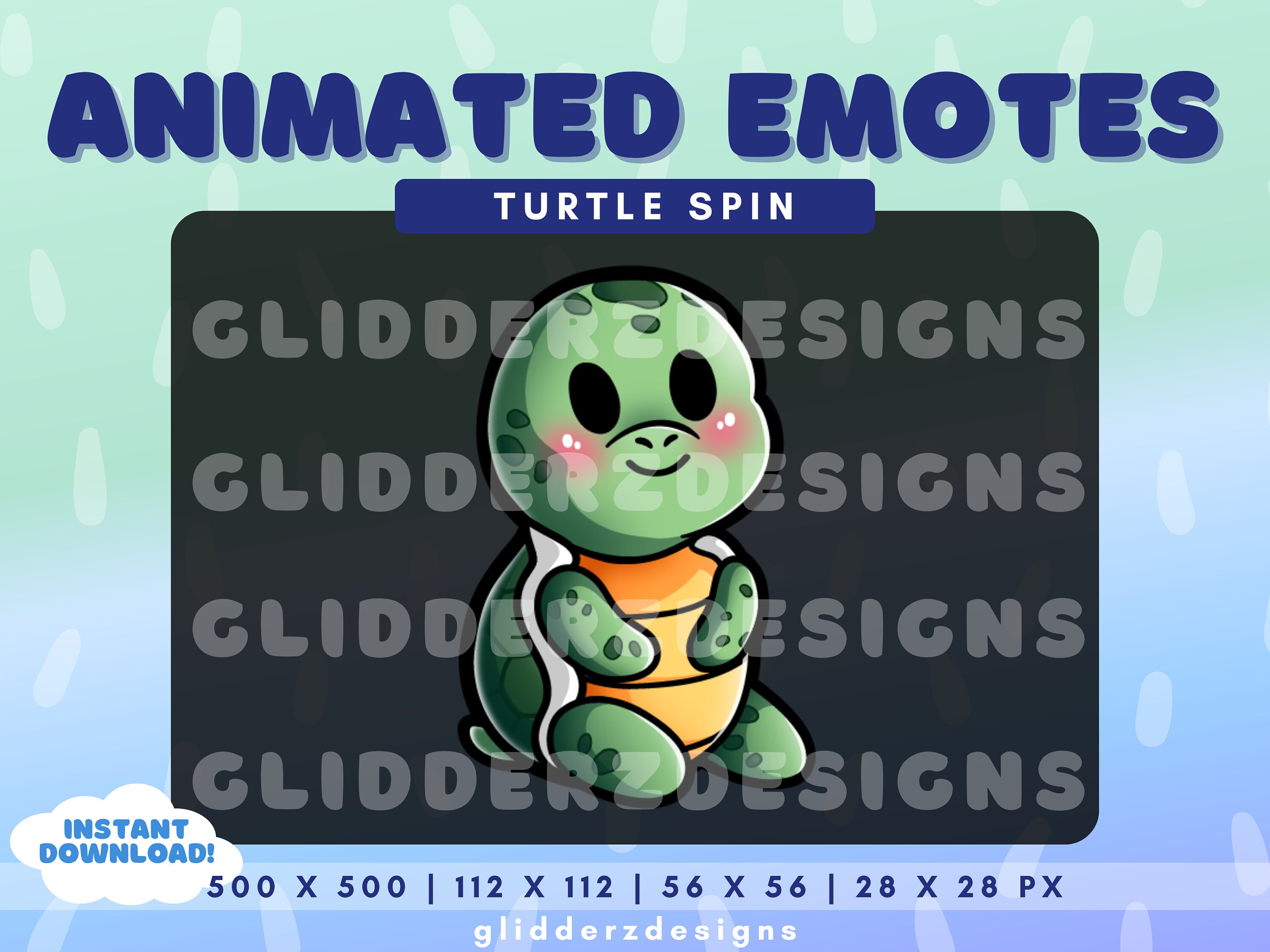 Turtle Spin Animated Emote | Spinning Emote Twitch | Cute Turtle Twitch ...