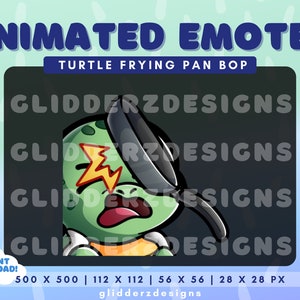 Turtle Bop Animated Emote Frying Pan Emote Twitch Cute Turtle Twitch ...