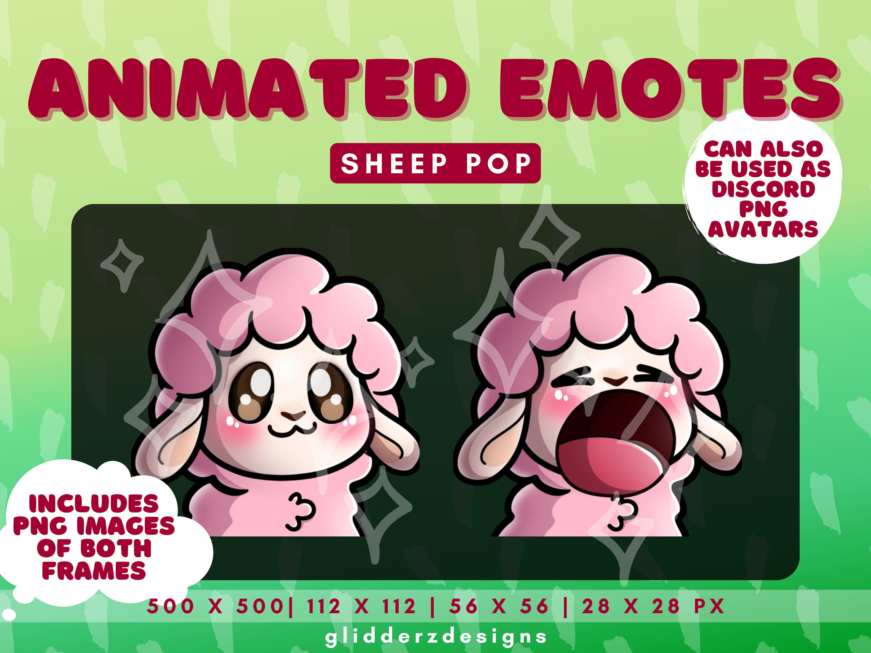 Pink Sheep Pop Emote Animated Sheep Pop Cat Emote Pop - Etsy