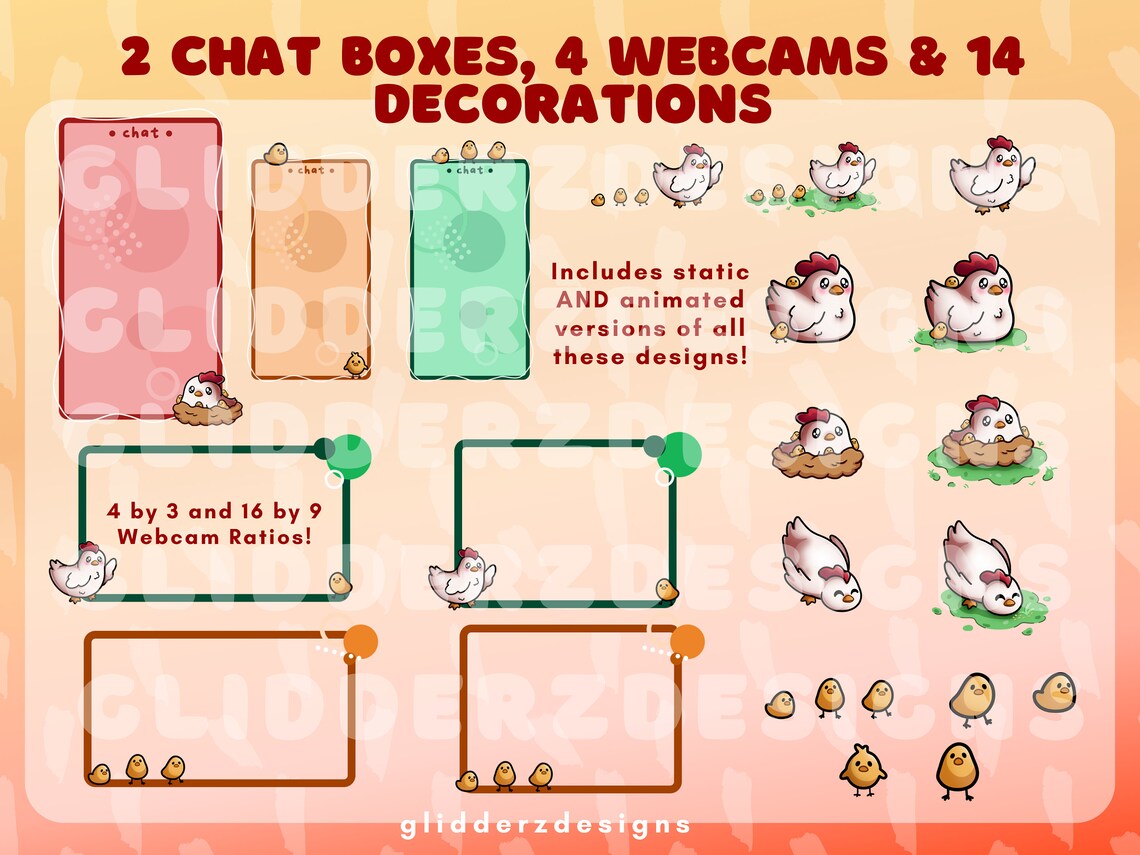 Chicken Animated Overlay | Chicken Twitch Overlay | Chick Twitch ...