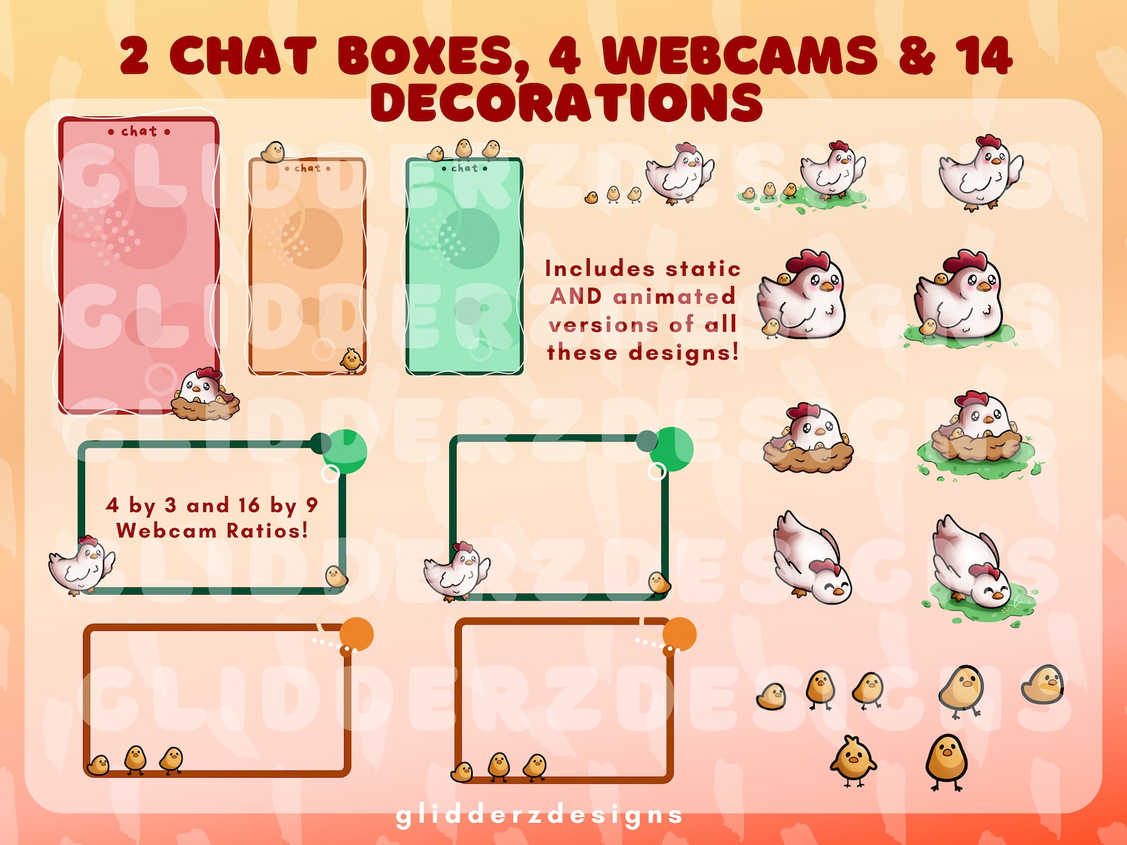 Chicken Animated Overlay Chicken Twitch Overlay Chick Twitch Overlay ...