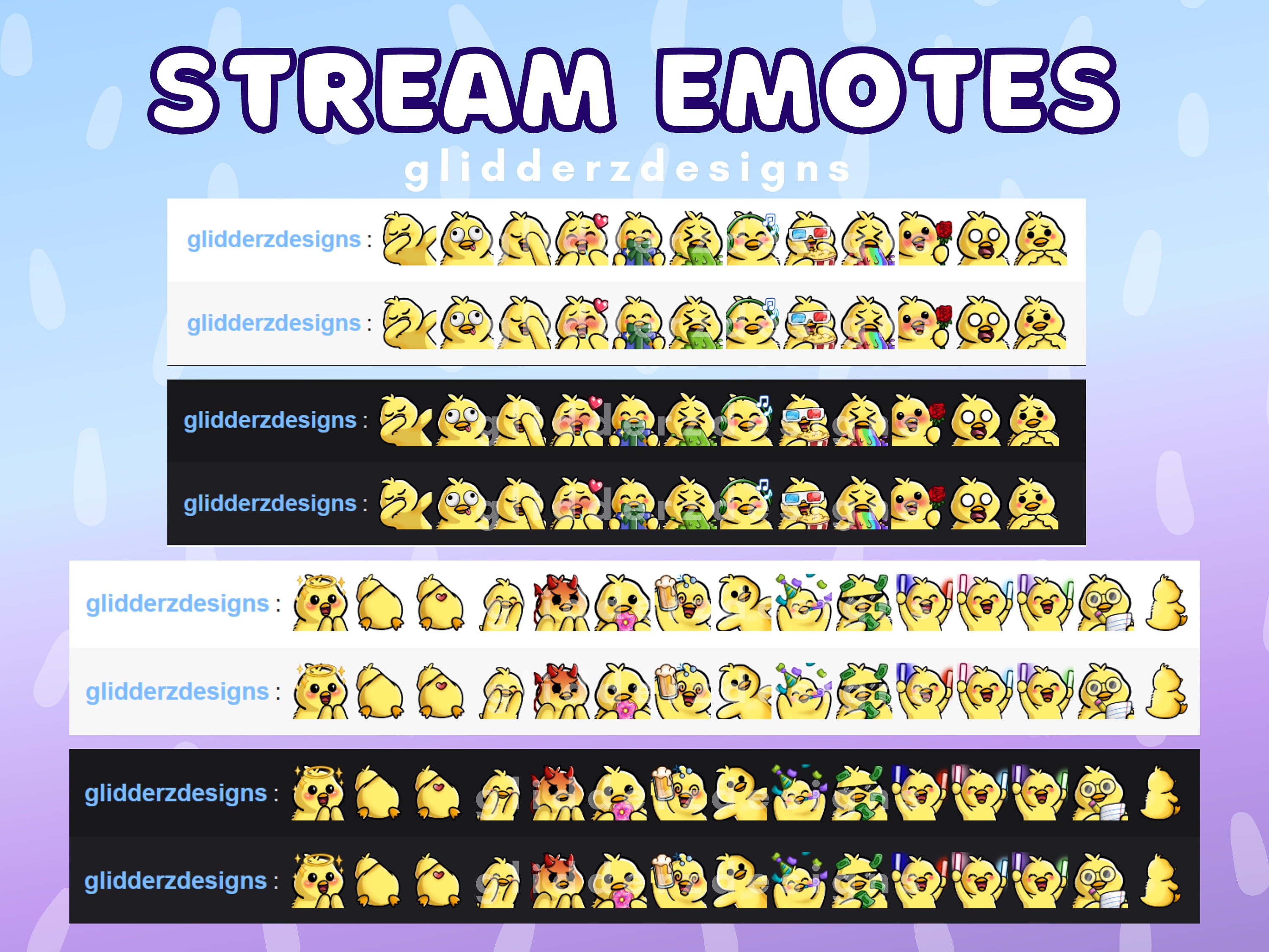 Chick Twitch Emote Jumbo Pack 2 Cute Chick Emotes Chicken - Etsy Australia