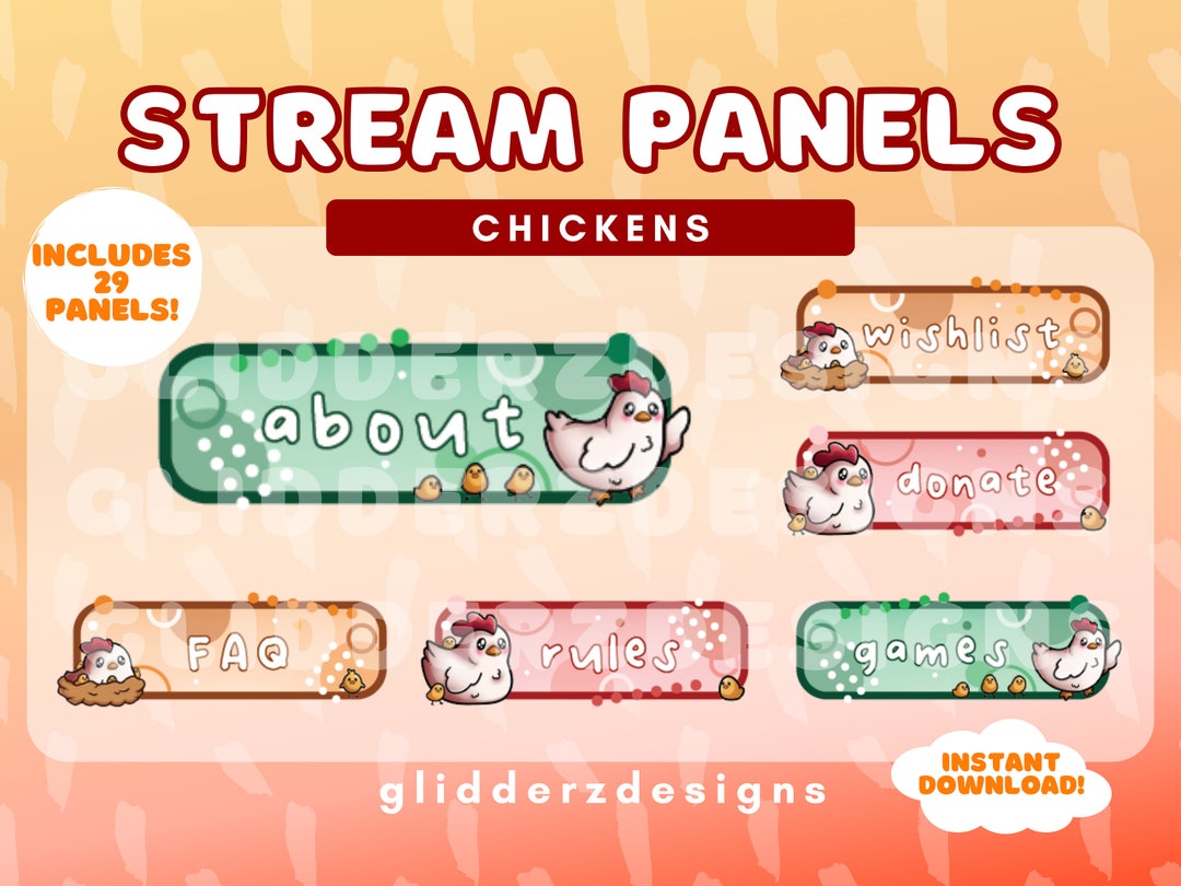Chicken Stream Panels | Chicken Twitch Panels | Cute Twitch Panels | 29 ...